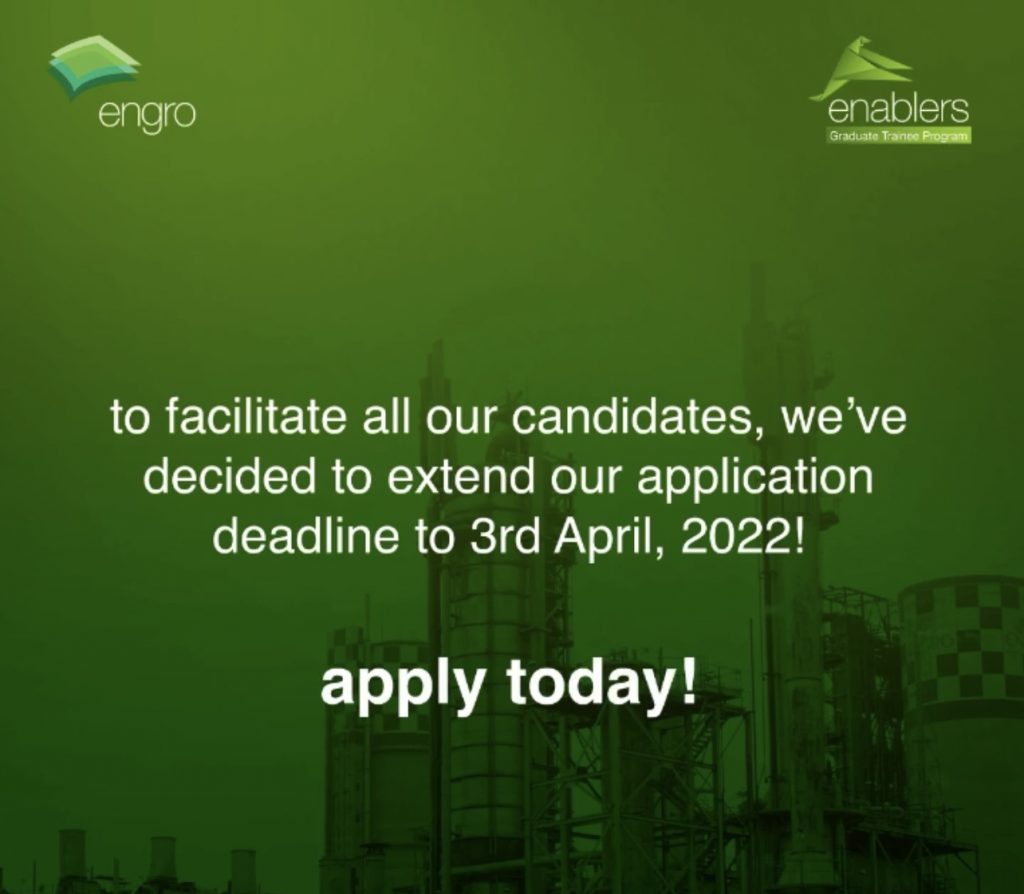 Engro Enablers (GTE) Program – Application Submission Deadline ...