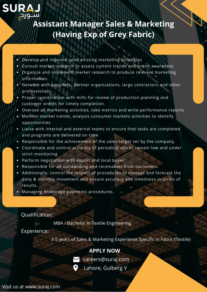 Vacant Position-Assistant Manager Sales & Marketing – Financial Aid and ...