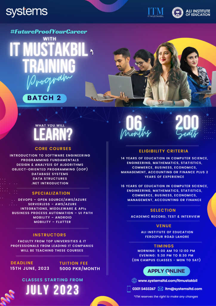 IT Mustakbil (ITM) Training Program Batch 2 – Systems Limited ...