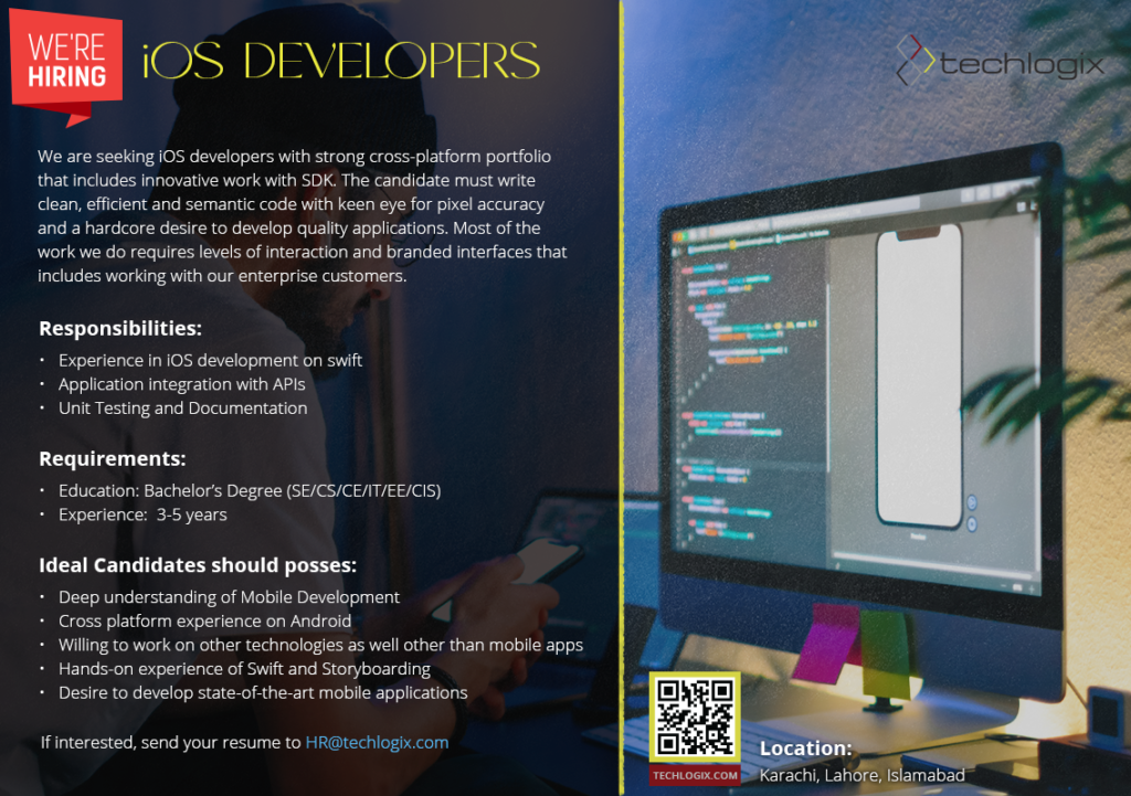 Job Advertisement – Techlogix – Financial Aid and Career Services